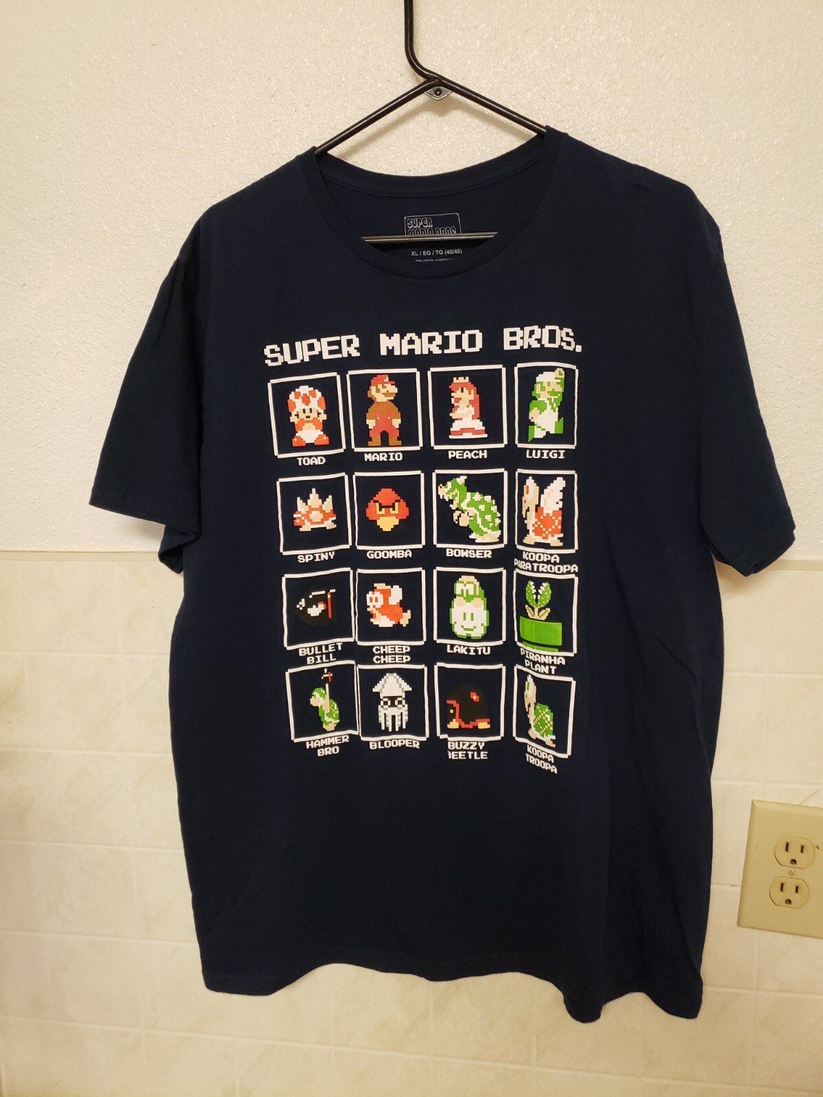 SUPER MARIO BROS. Characters NES 1985 Navy Blue T-shi… - Gem