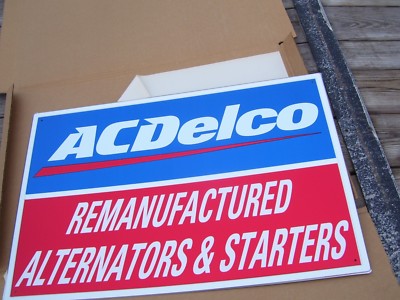 ORIGINAL AC TIN GM NOS SIGN CHEVROLET DEALERSHIP DEALER DELCO MANCAVE ...