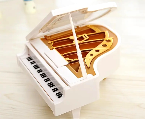 1pc Piano Music Box with Pull-Heart Lever - Wind-Up Mechanical ...