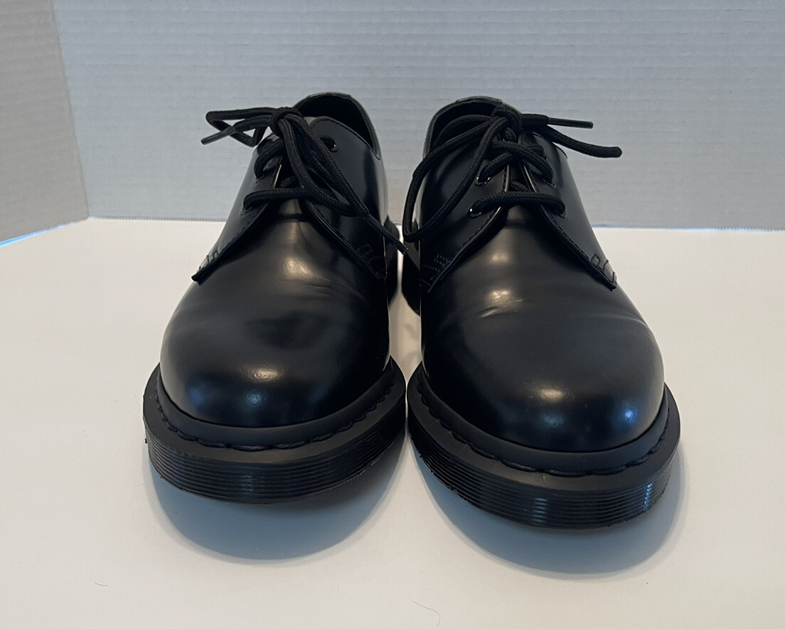 DR. MARTENS 14345 OXFORD SHOES UNISEX BLACK SMOOTH SIZE 9 WOMEN'S/ 8 ...