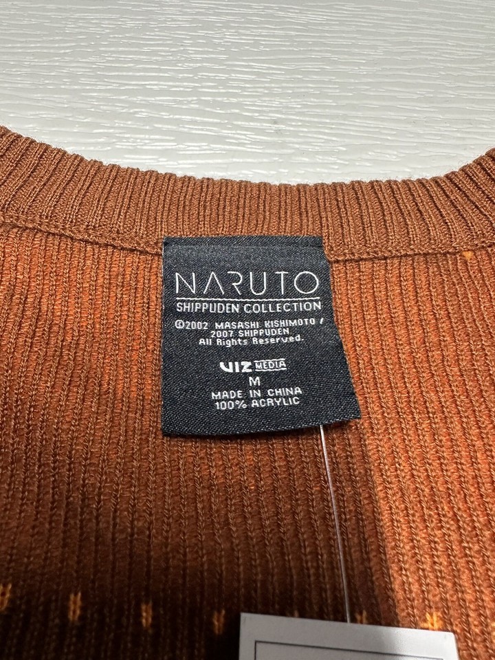 NWT Men's Naruto Cardigan Sweater Multicolor Aztec Ichiraku Ramen Soup ...