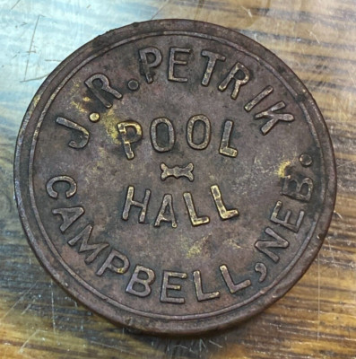 J.R. Petrik Pool Hall Token Campbell, NE Good for 5c XF Details CHRC | eBay