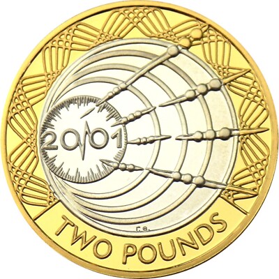 2001 UK £2 Coin Atlantic Wireless Transmission Rare 2 Pound Piece ...