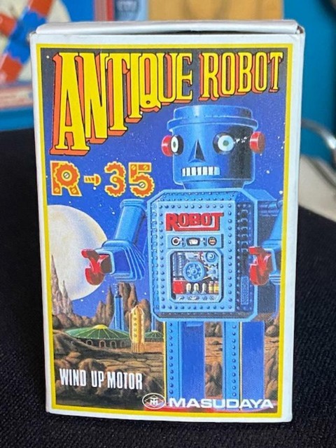 Antique Tin Robot R-35 Wind-up Motor Masudaya Collectible Toy Japan ...