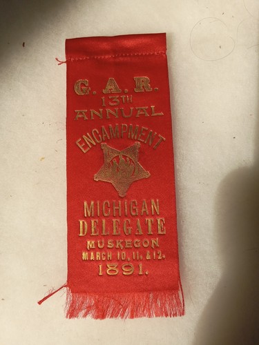 1891 MUSKEGON MICHIGAN GAR CIVIL WAR VETERAN GRAND ARMY REPUBLIC ...