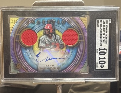 2022 Bowman Inception Inception Autograph Dual Relics Elly De La Cruz ...
