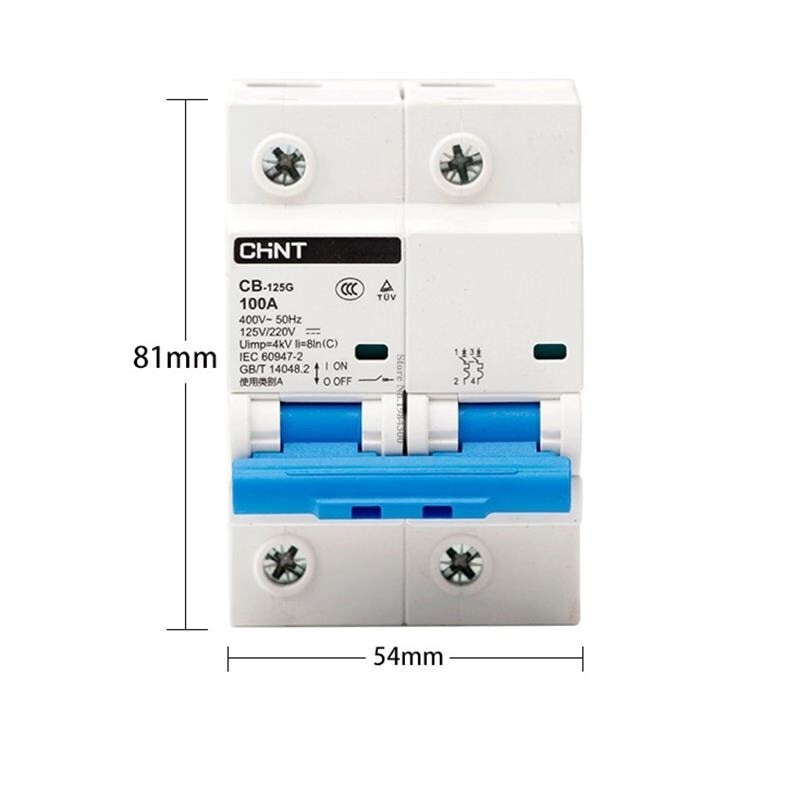 CHNT CHINT CB-125A 2P 125A 60VDC to 220VDC AC400VAC Circuit breaker MCB ...