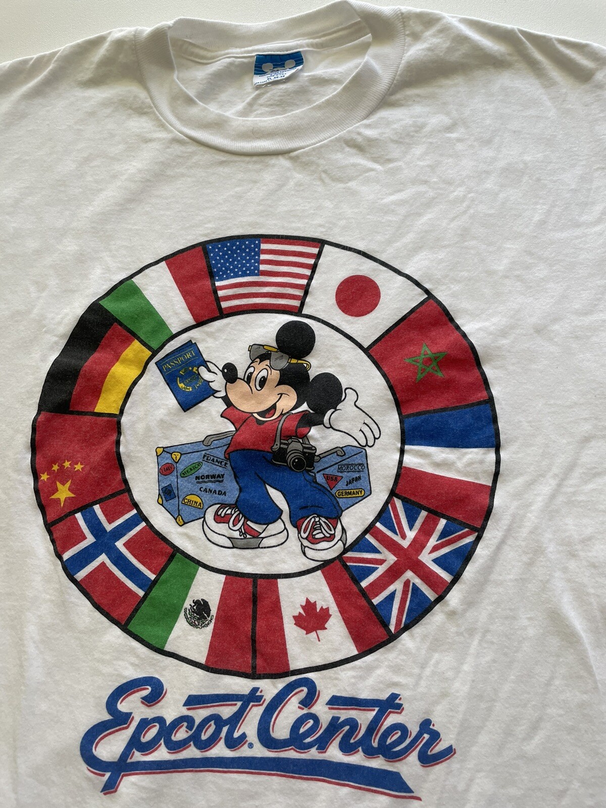 Vintage Disney Epcot center Shirt Traveling Mickey Mo… - Gem