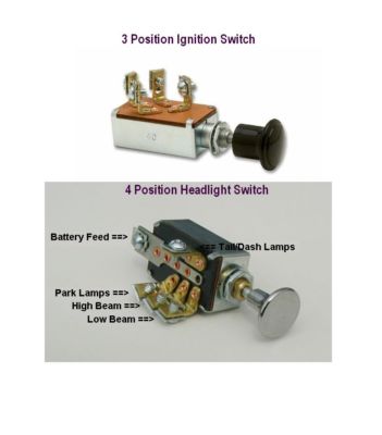Ignition Switch Push Pull Type and Headlight Dimmer Switch 4 Position ...