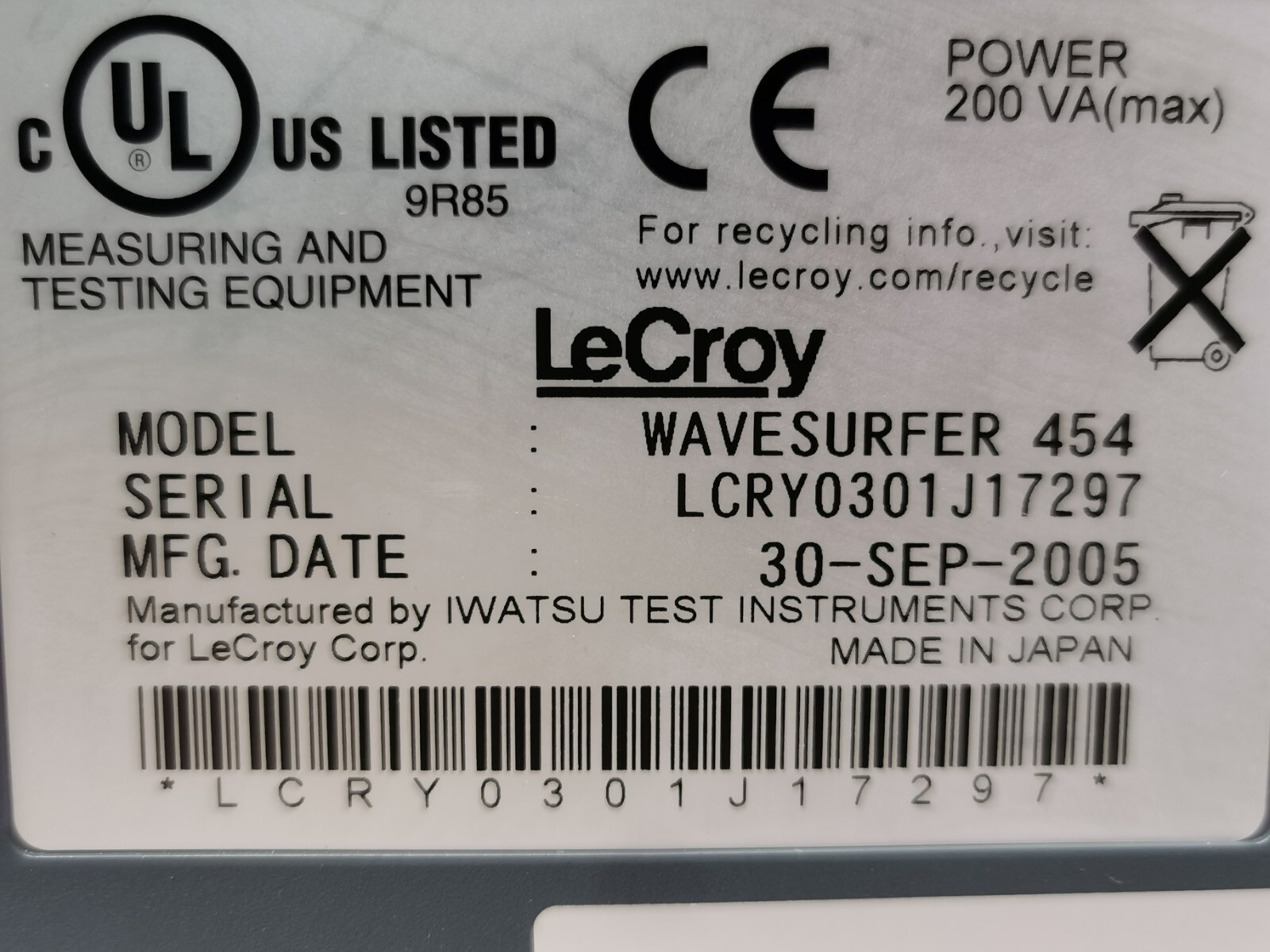 LeCroy Wave Surfer Model 454 500MHz Oscilloscope | eBay