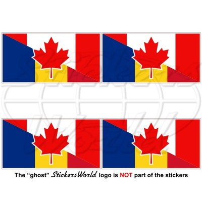 CANADA-ROMANIA Flag Canadian-Romanian 50mm (2") x2 Bumper-Helmet Decals ...