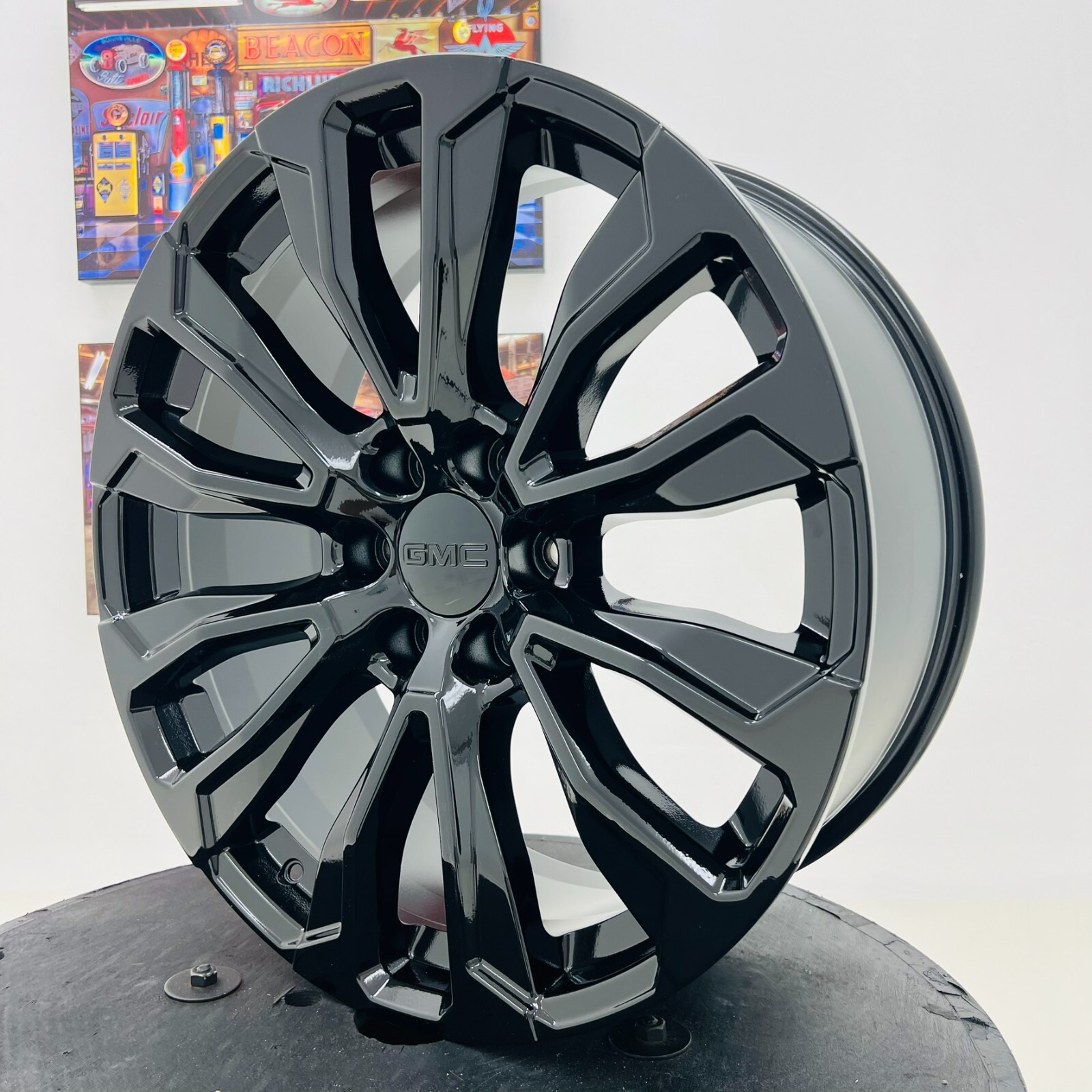 22 Black GMC Sierra Yukon Denali AT4 Wheels Rims 2024 2023 2022 2021 ...
