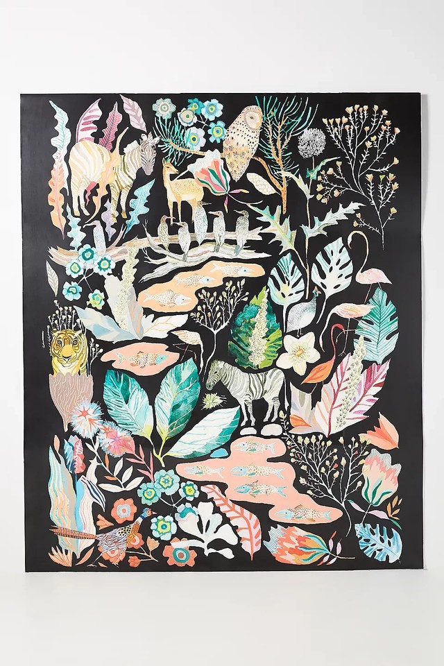 Anthropologie Wallpaper MICHELLE MORIN Mural SALMON RUN SureStrip 7.5 ...