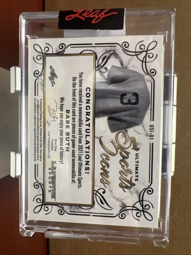 2021 Leaf Ultimate Sports Babe Ruth Quad Patch 3/5 Jersey # | eBay