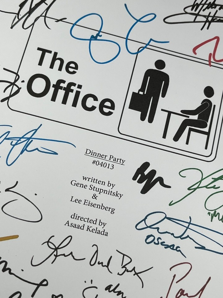 The Office Script Signed- Dinner Party- Autograph Reprints- Dunder ...