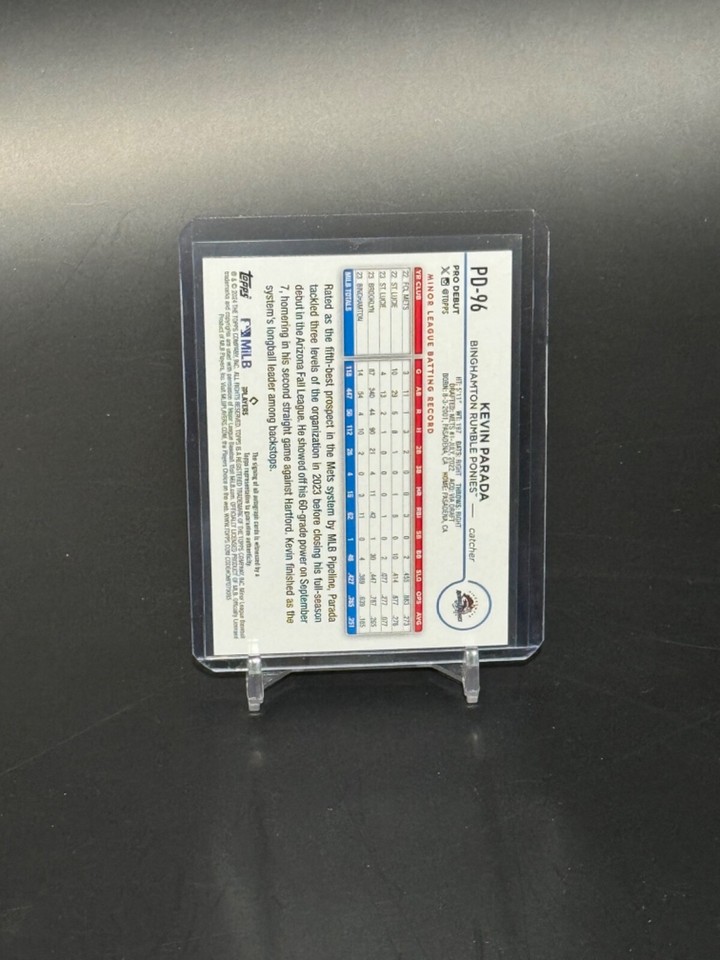 2024 Topps Pro Debut #PD-96 Kevin Parada Auto Rumble Ponies | eBay