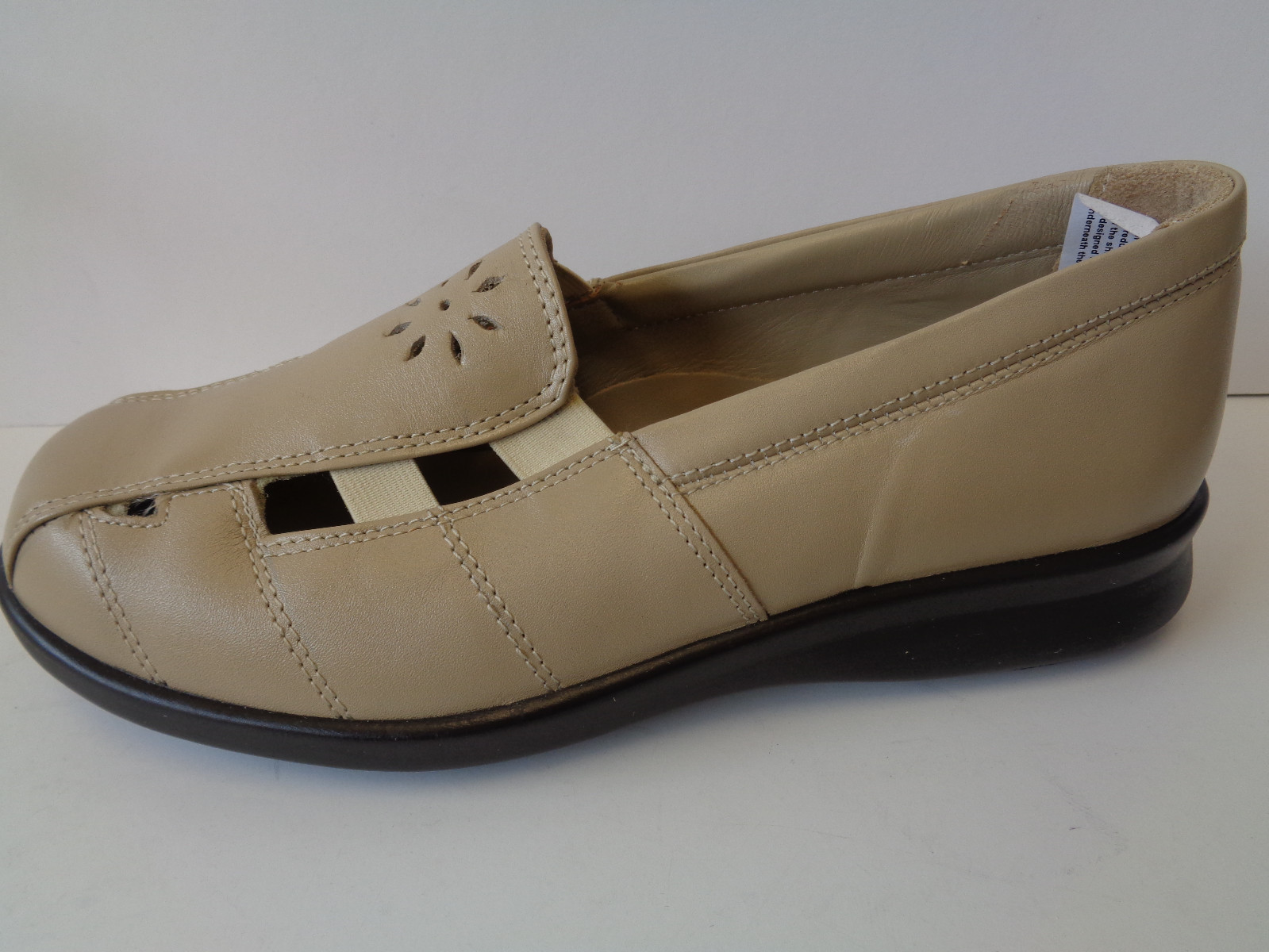 Ladies Beige Leather Slip On Easy B Shoes: Dunbar | eBay UK
