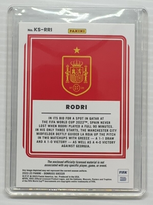 2022-23 Donruss FIFA Rodri Kit Series Jersey Relic #KSRRI Spain | eBay