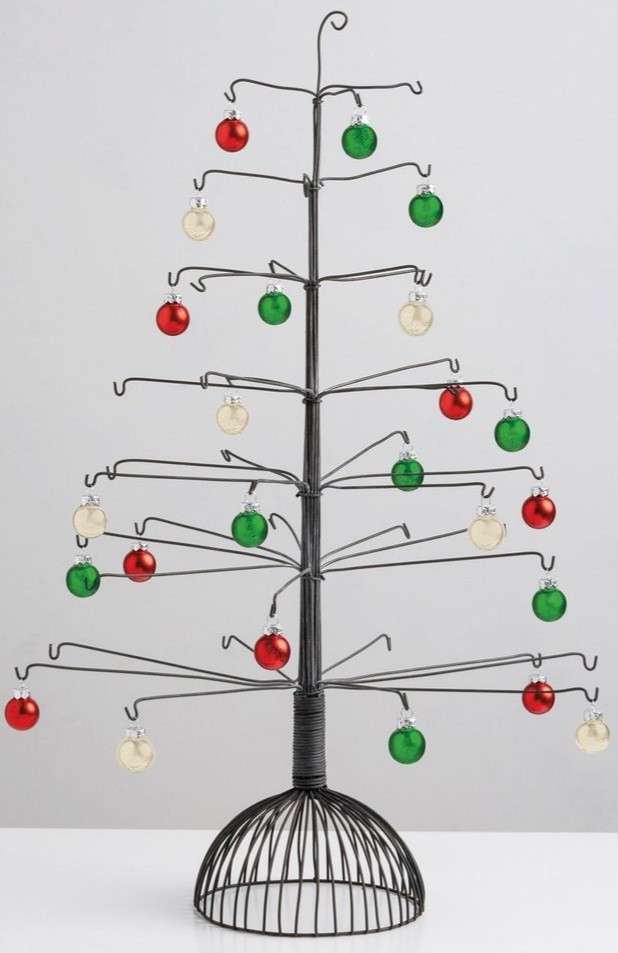 Primitive Style Metal Wire Display Tree 26"x15" Christmas Ornaments ...