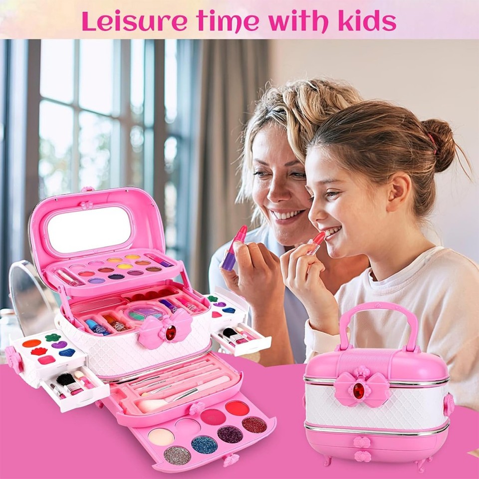 Kids Makeup Set for Girls, Real Washable Non-Toxic Girls Makeup Kit ...