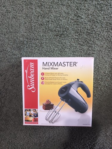 Sunbeam Mix Master Hand Mixer Unused Open Box Black 240 Watts 2 Amps 6 ...