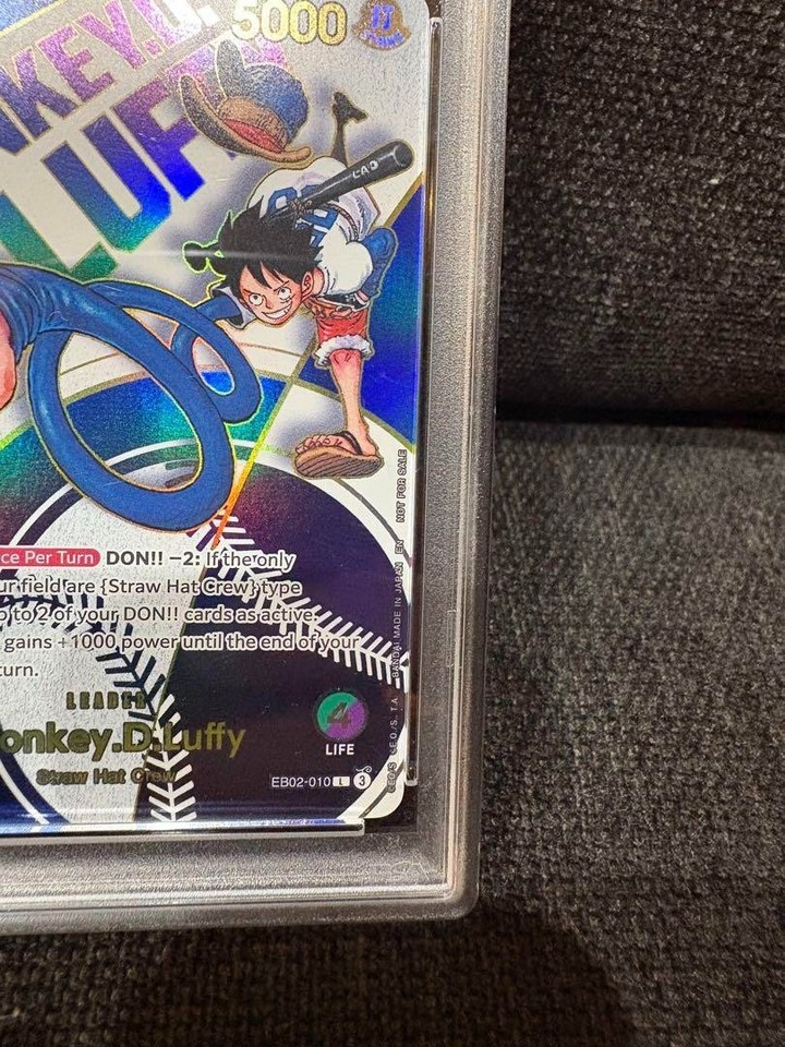 PSA 9 Monkey D. Luffy Dodgers × One Piece Night Promo EB02-010 EN Leader Card OP | eBay