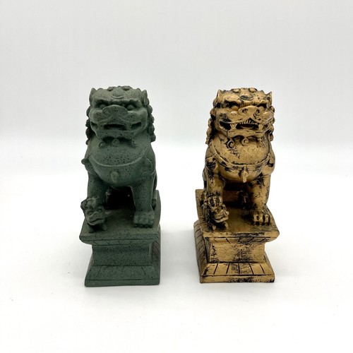 Foo Dog Statues Pair Asian Resin Decor Guardian Lions Home Decor Accent ...