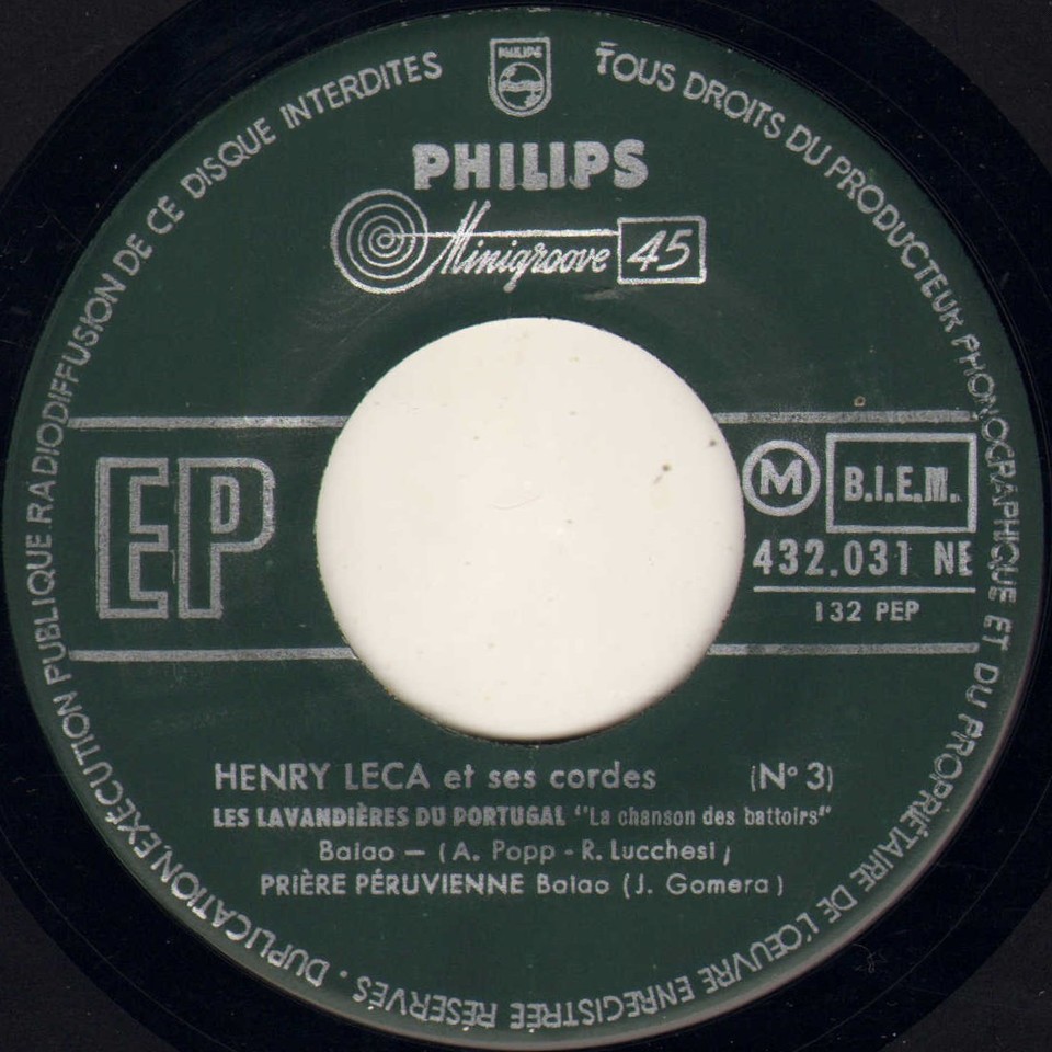 HENRY LECA "LA STRADA" POP LATIN JAZZ EP 1955 PHILIPS 432.0031 | eBay