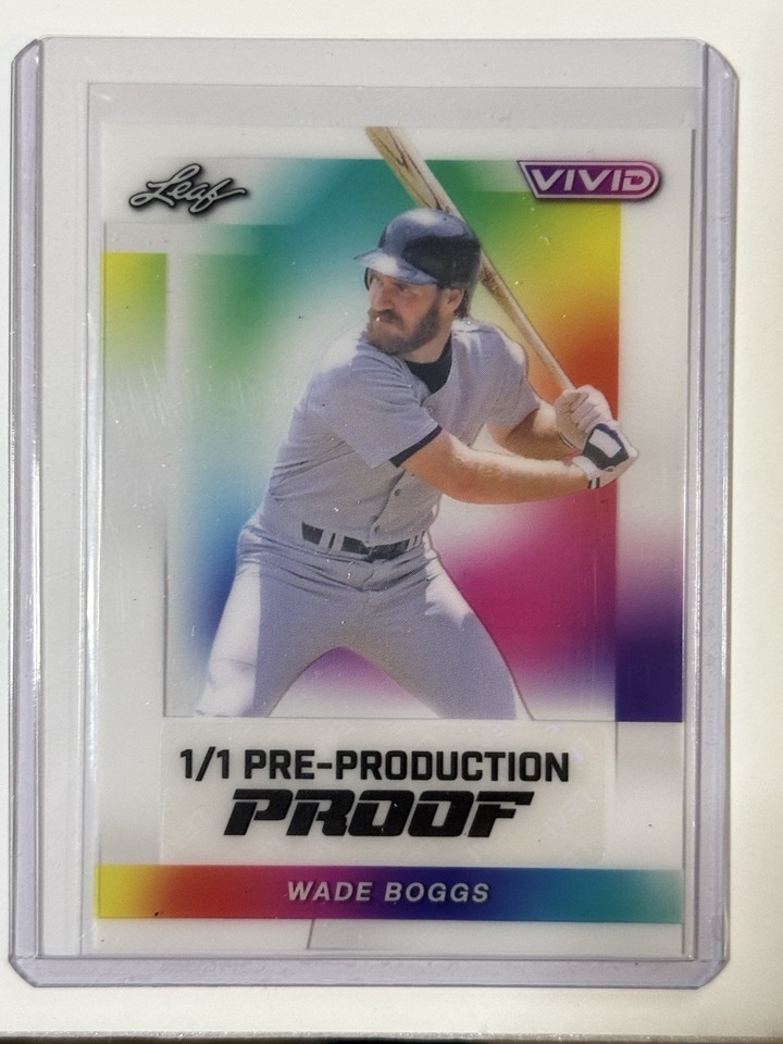2023 Leaf Vivid Red Sox HOF Wade Boggs - SSP White Acetate Proof Card # ...