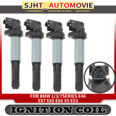 4x Ignition Coils fit for BMW 1.3.5.7 Series E39 E46 E87 E88 E90 120i ...