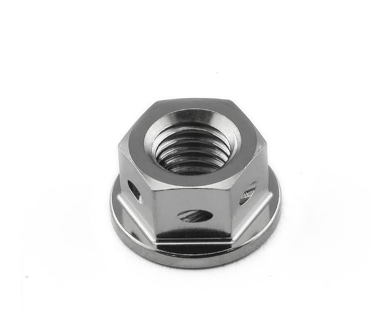 Titanium Nut M10 Flanged Nut Drilled Flanks Lockwire Safety Nut Hex Nut ...