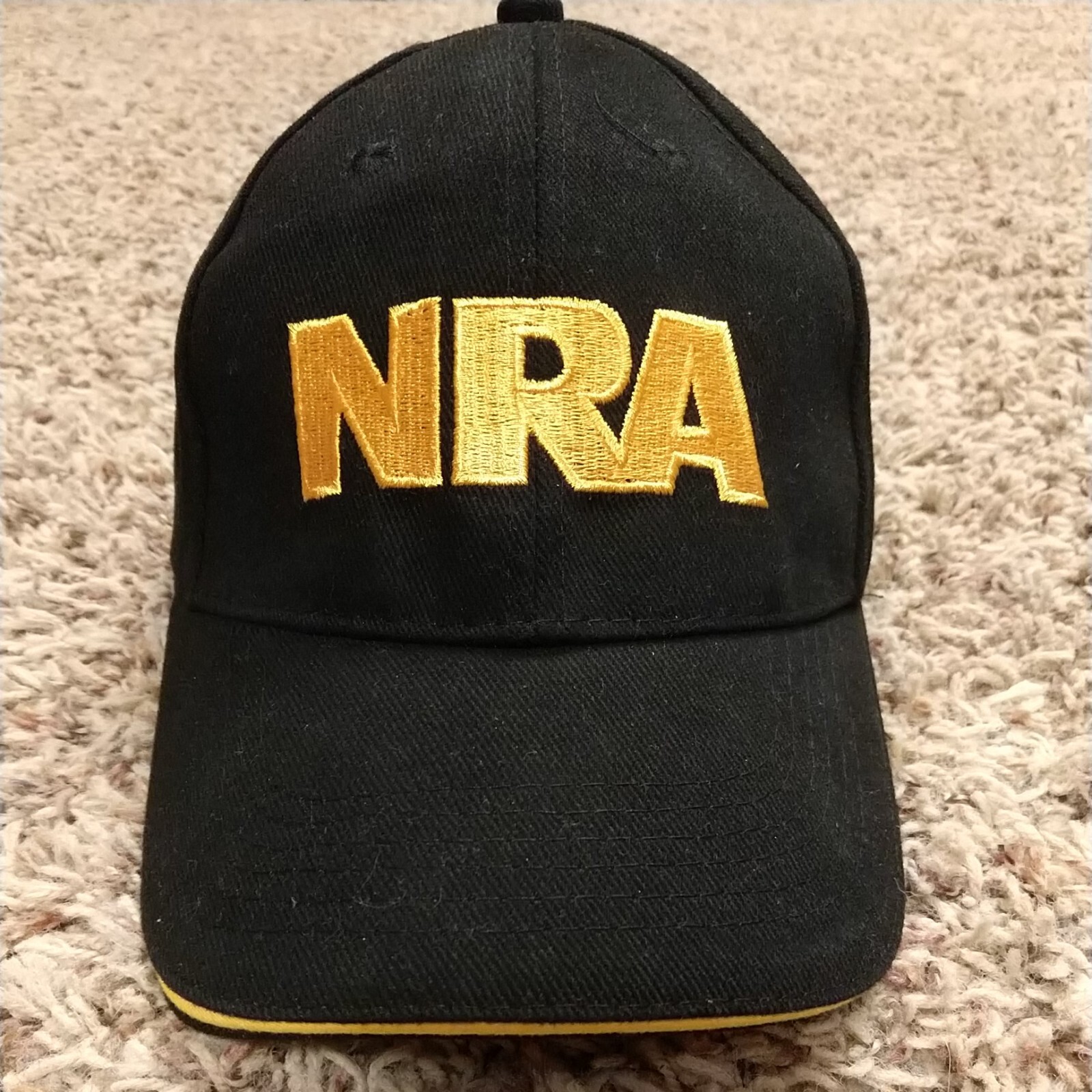 NRA National Rifle Association Baseball Cap Hat Black Yellow Gold ...