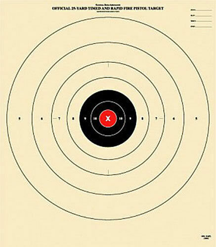 B-8 B8 25-yard Timed and Rapid Fire Pistol Target With Red Center 21 X ...