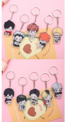 lot 20pcs Japanese anime Acrylic Keychain Key Chain Girls boy Keyring ...
