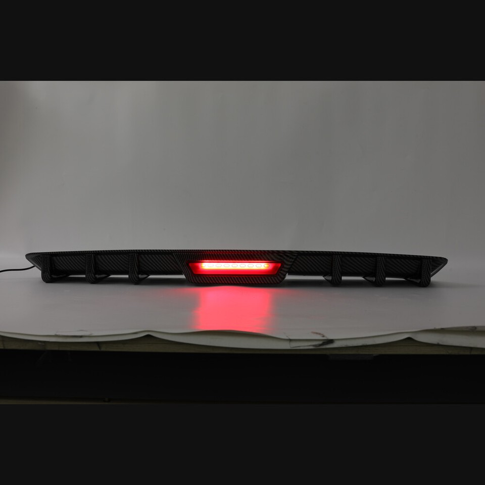 For Ford Explorer Carbon Fiber Rear Bumper Diffuser Spoiler w/ LED ...