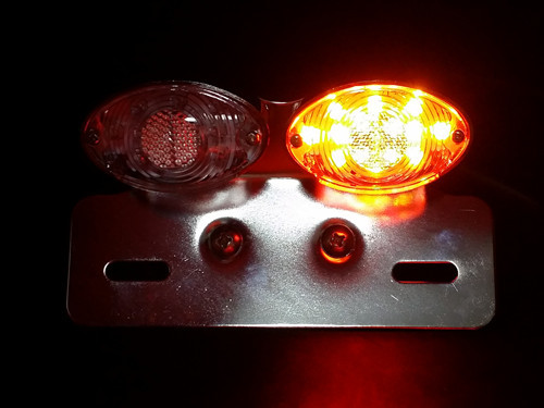 LED Brake Tail Light Bracket Support Light ATV Cruiser Dual Sport For ...