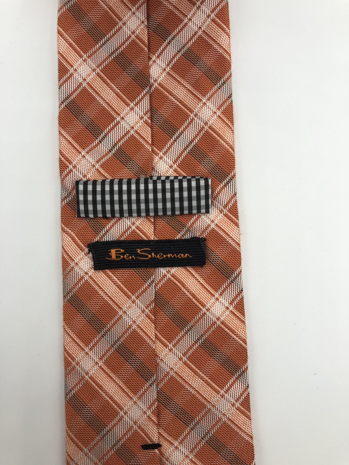 Ben Sherman Necktie Orange/White/Blue Hand Made 3" x 58" | eBay