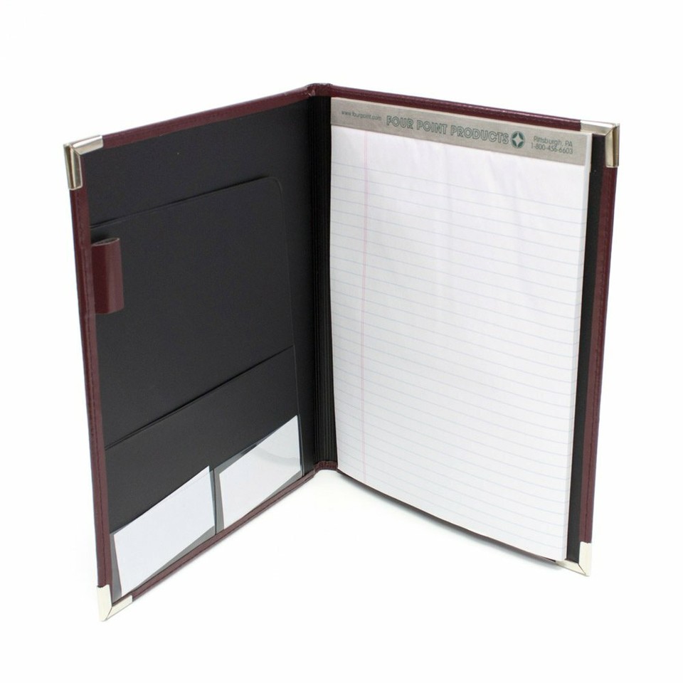 Four Point Classic Business Resume Portfolio Padfolio Burgundy / Silver ...