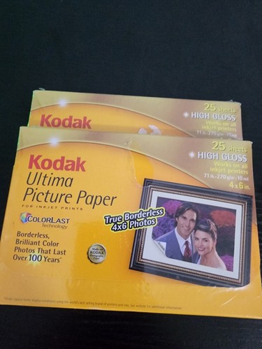 Kodak Ultima Picture Paper for Inkjet Printers 20 - 4x6” ColorLast 3 ...