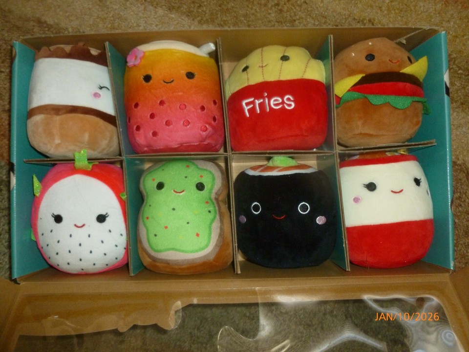 Squishmallows 5" Mini 8 Pack, Food MINT Avocafo Toast Fries | eBay