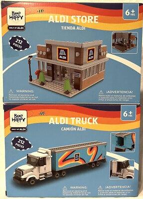 NEW- 2024 ALDI Bee Happy Building Block Sets- ALDI Store & ALDI Truck ...