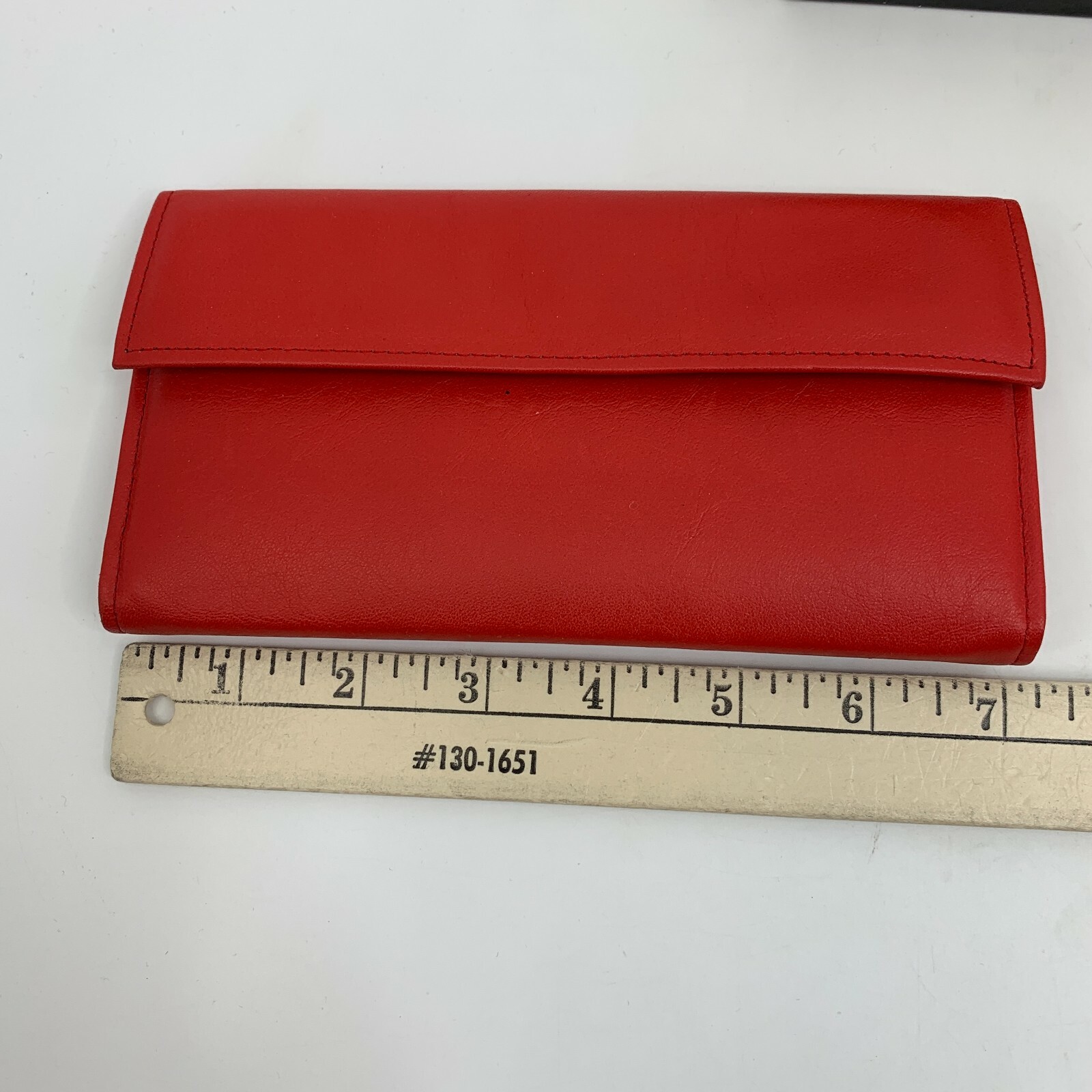 Rolfs Tri-Fold Red Leather Wallet Check Record Book Money Organizer ...