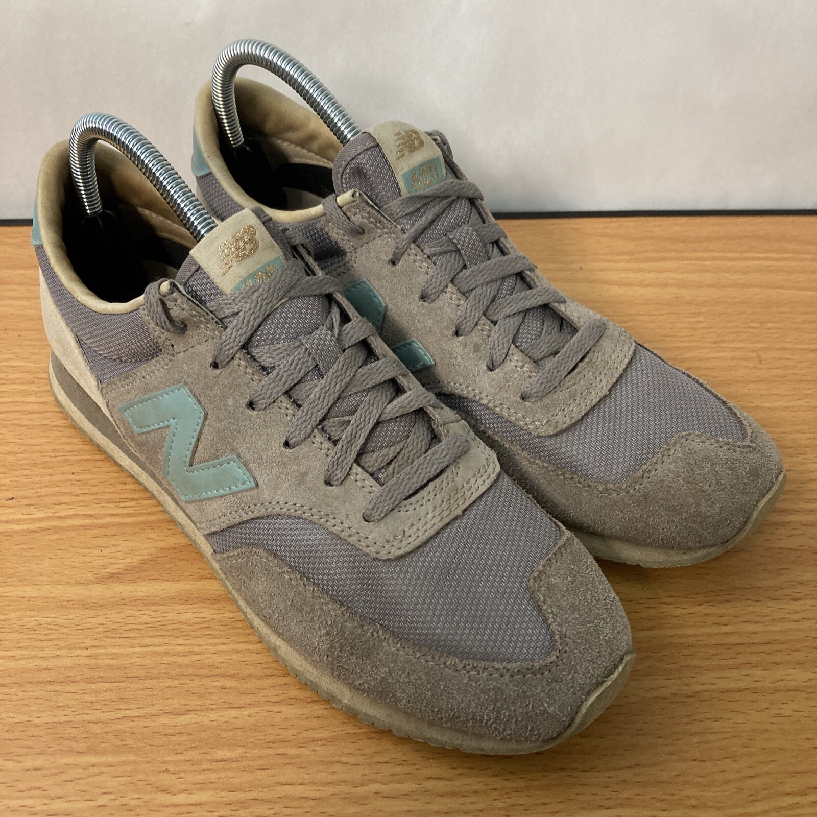 New Balance 620 Womens 10 Gray Suede Blue Lace Up Cas… - Gem
