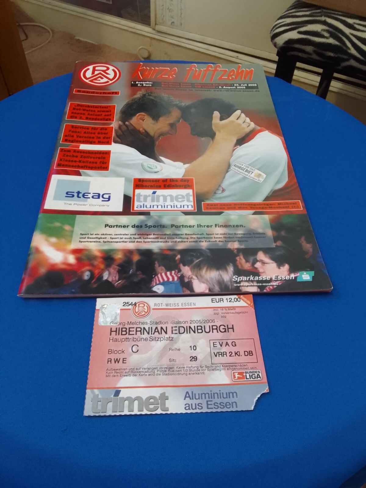 Rot - Weiss Essen v Heart Of Midlothian Football Programme & Ticket 22/07/2005 | eBay