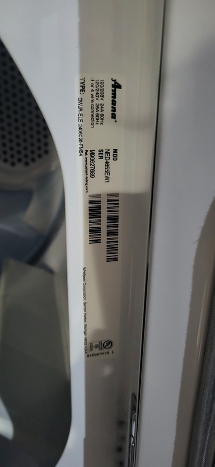 Amana NED4655EW 29-Inch 6.5 Cu. Ft. Electric Dryer - White 883049348339 ...