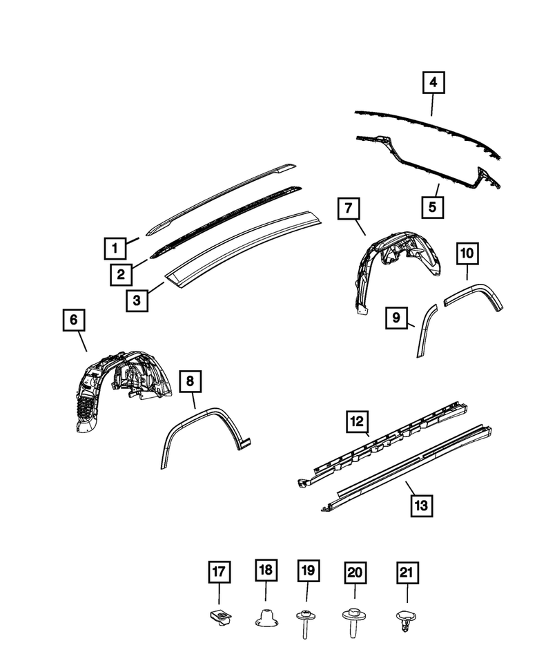 Genuine Mopar Wheel Flare Molding Right 68565164AC | eBay