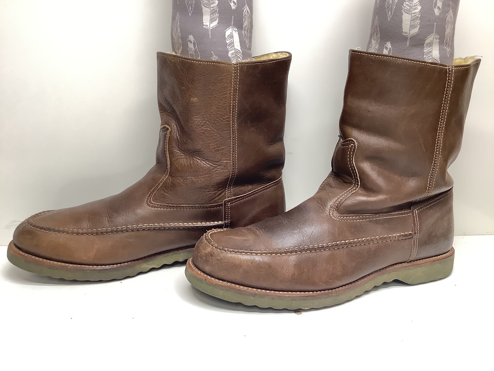 VTG MENS HERMAN SHOES WINTER WORK BROWN BOOTS SIZE 12 | eBay