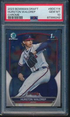 PSA 10 HURSTON WALDREP 1st 2023 Bowman Chrome Draft BRAVES Rookie RC ...