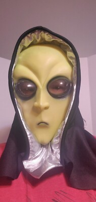 RARE Green Vintage Hooded Alien Mask Adult Halloween Easter Unlimited ...