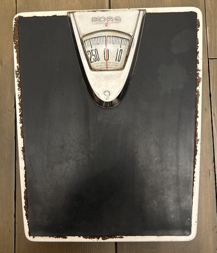 VINTAGE 1950's BORG Bathroom Scale. Chrome Black White Made In USA ...